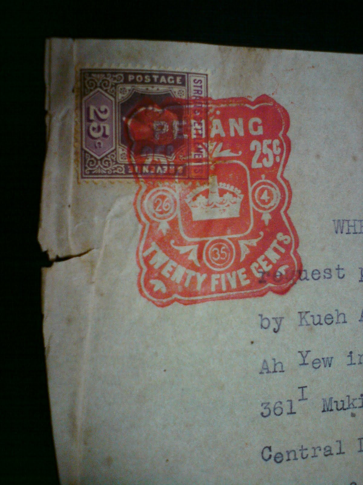 711collectionStampStore: Old Document Attached KGV Stamp 1935