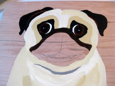 Life is art ... Art is Life: New Pug Painting - The Smiling Pug - A75