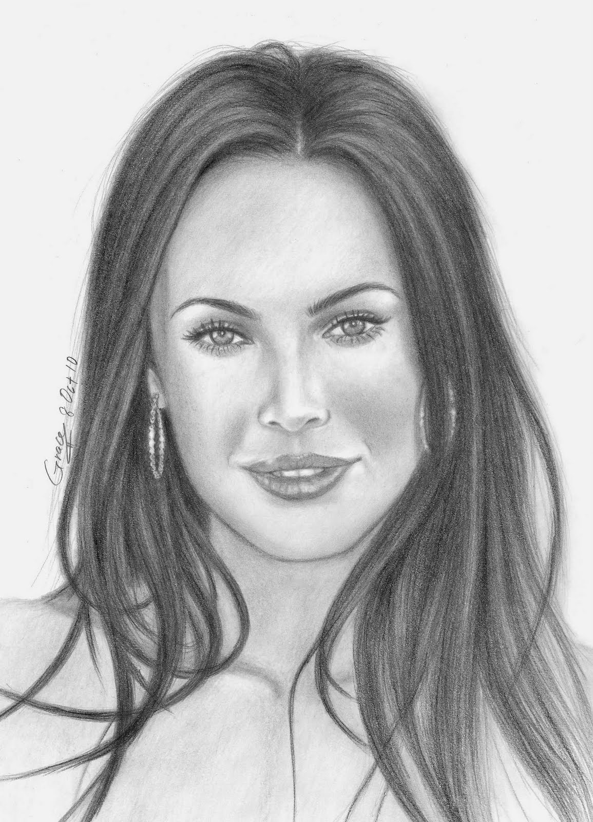 Grace In Progress: A pencil portrait of MEGAN FOX