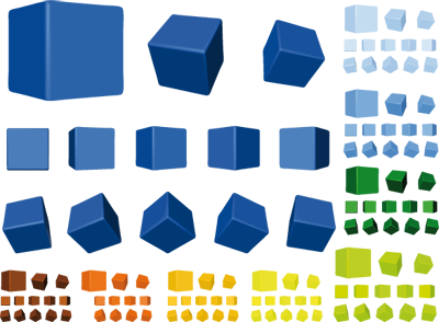 Gallery Vector Art: "Simple 3D cubes"