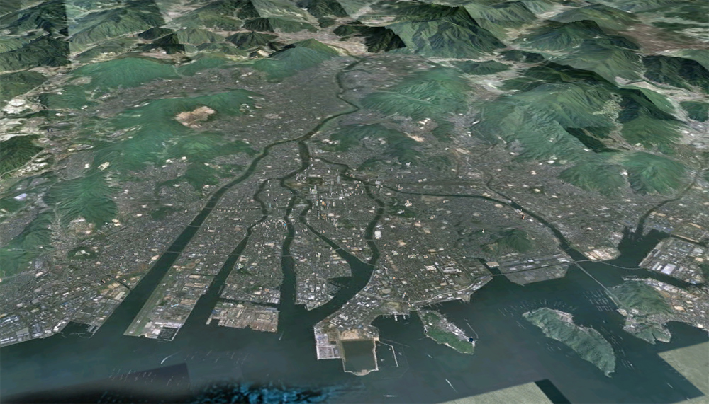 wide-narrow: Geography - Hiroshima city in Japan