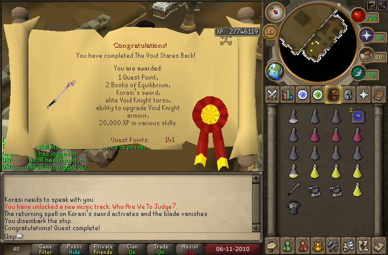 Ump's RuneScape Activity: Korasi Sword 11/6/10