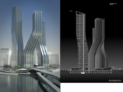 Modern Architectural Concepts: Dubai Dancing Towers by Zaha Hadid