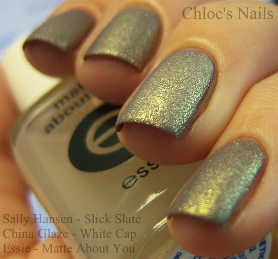 Chloe's Nails: Slick Slate, White Cap & Essie Matte About You= BFF's ...