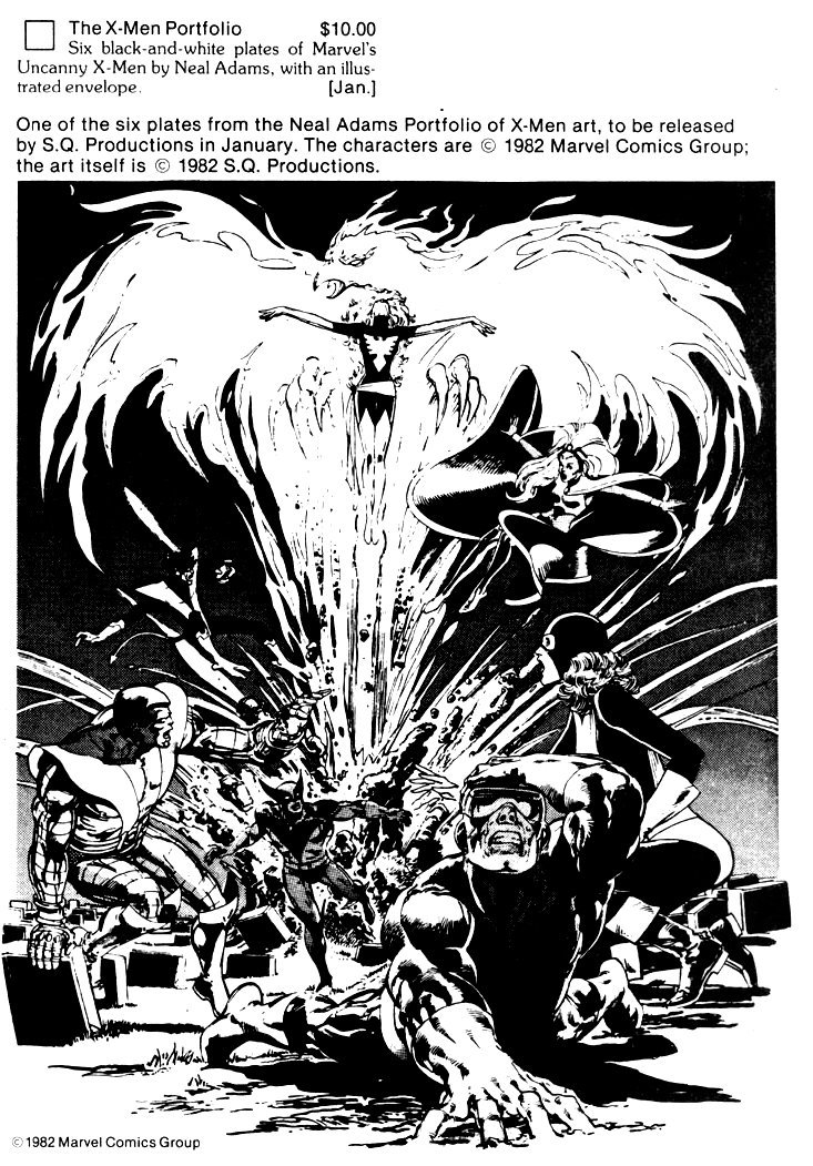 Marvel Comics of the 1980s: 1982 - Neal Adams X-Men portfolio