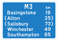 More UK metric distance signs: Route confirmation | glob on someday