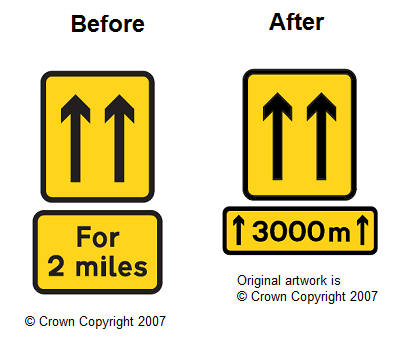Metrication and improvement of road works signs | glob on someday