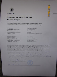 Juli in Norwegen: Registreringsbevis