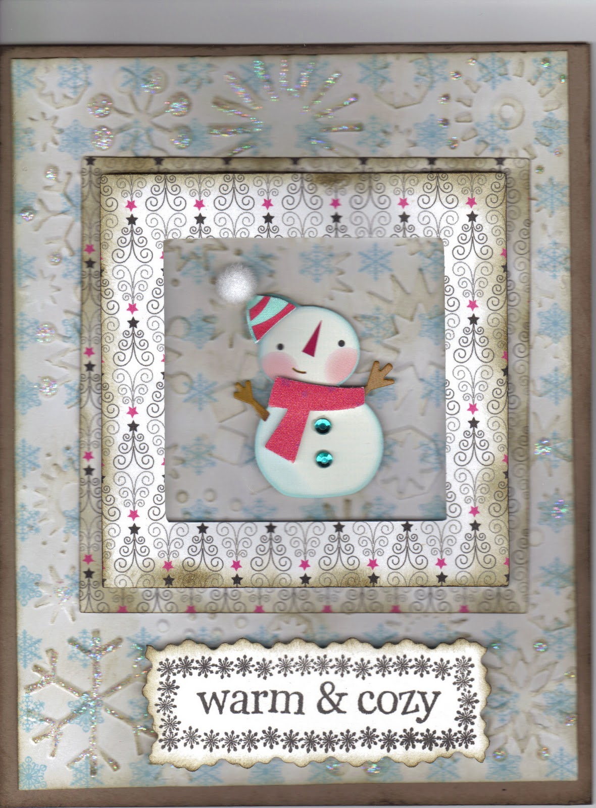 PAPER CRAFTS WITH THE PINK ARMADILLO: Snowman Card