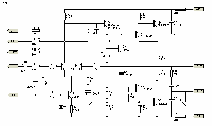 skema-skema elektronika: Skema power amplifier