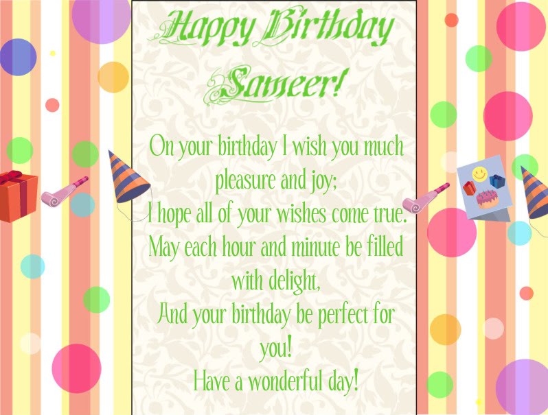 Happy Birthday Sameer