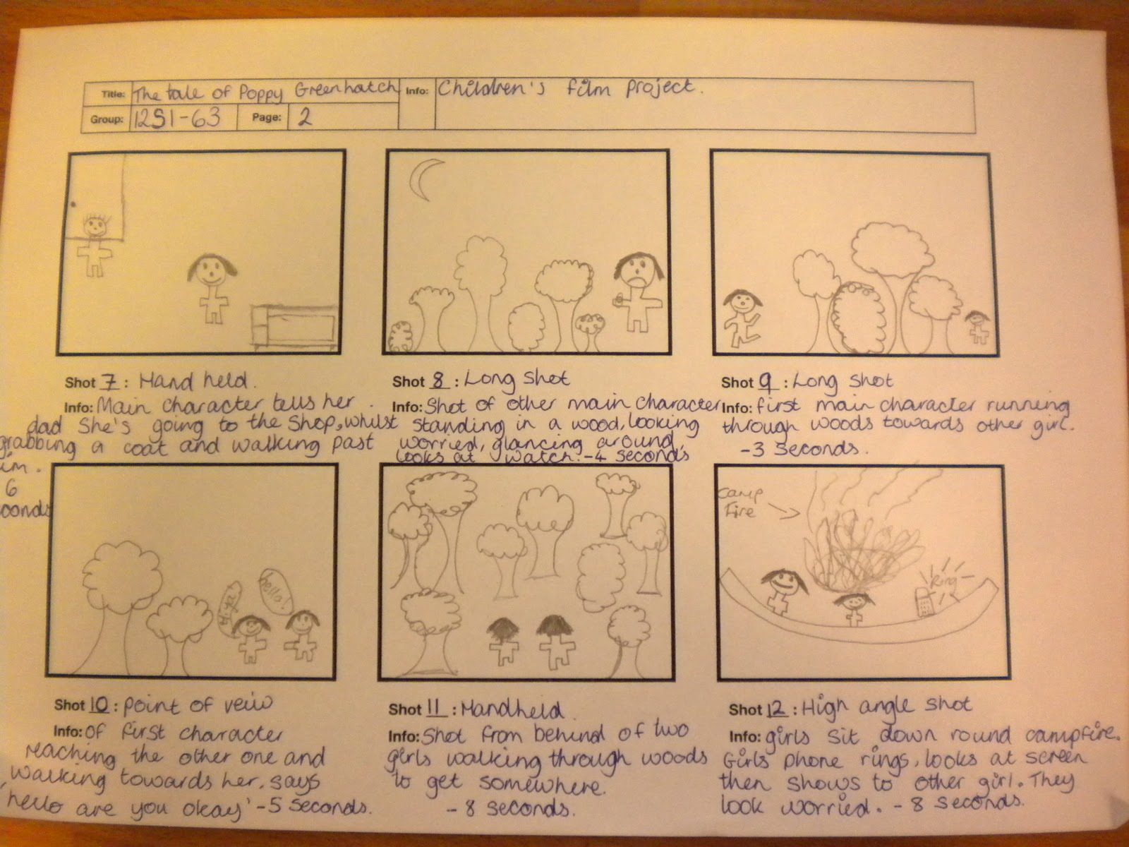 12S1-63 CHILDRENS FILM 2010/11: Childrens Film: Storyboard