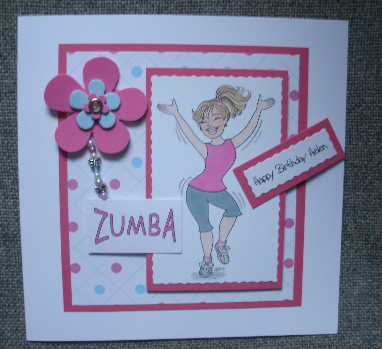 Designs by Gaynor Greaves: Zumba Crazy birthday card