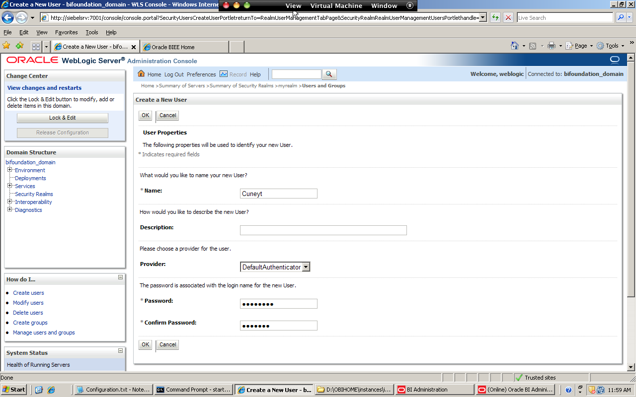 Cuneyt Yilmaz Oracle Blog Oracle Business Intelligence 11g Authentication And Creating Users