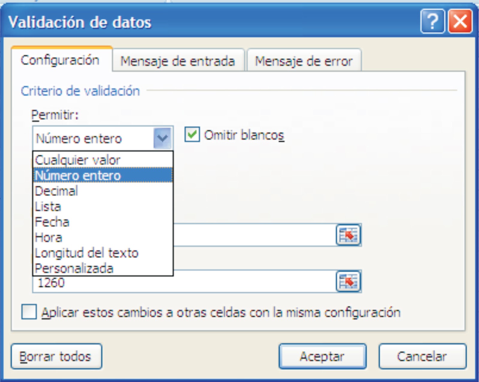 Simplexcel: Validar Datos
