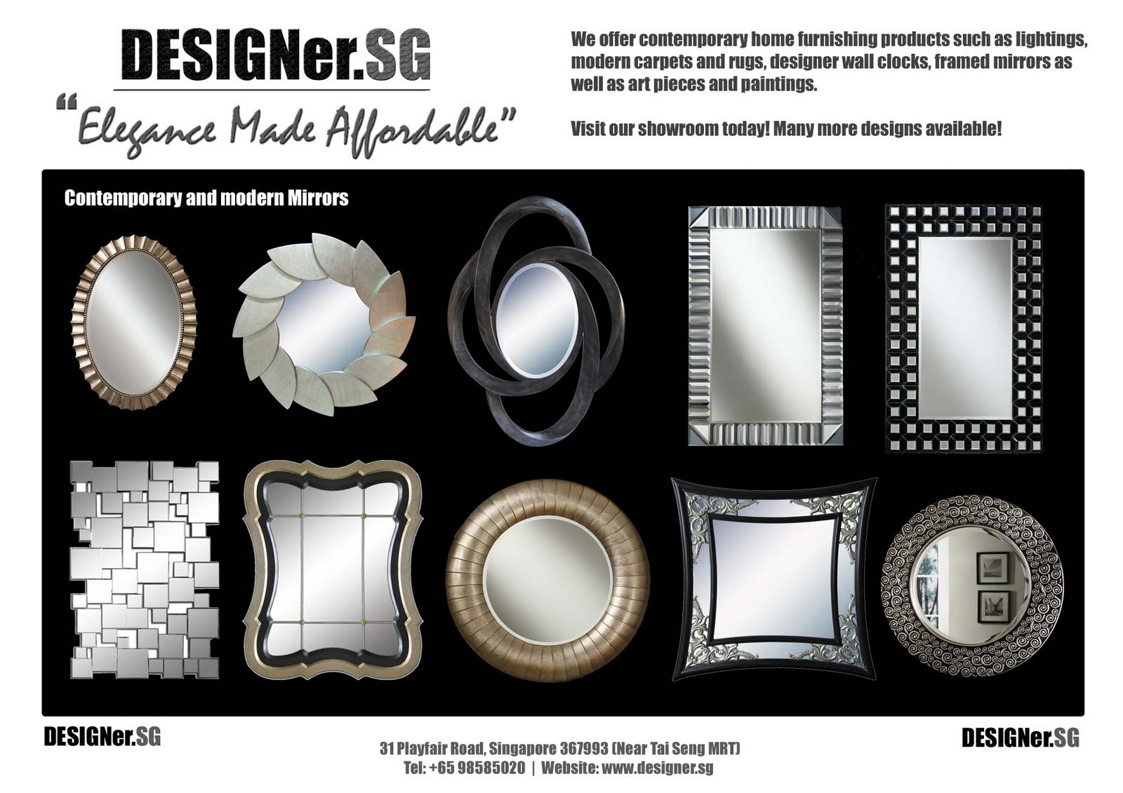 Designer.Sg Home Furnishing Products: Designer Mirrors
