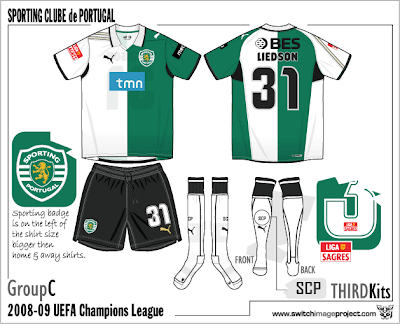 Football teams shirt and kits fan: Sporting Lisbon 2008-09 away and ...