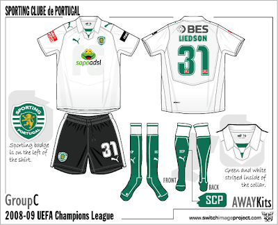 Football teams shirt and kits fan: Sporting Lisbon 2008-09 away and ...