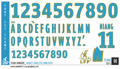 Football teams shirt and kits fan: LFP letterset