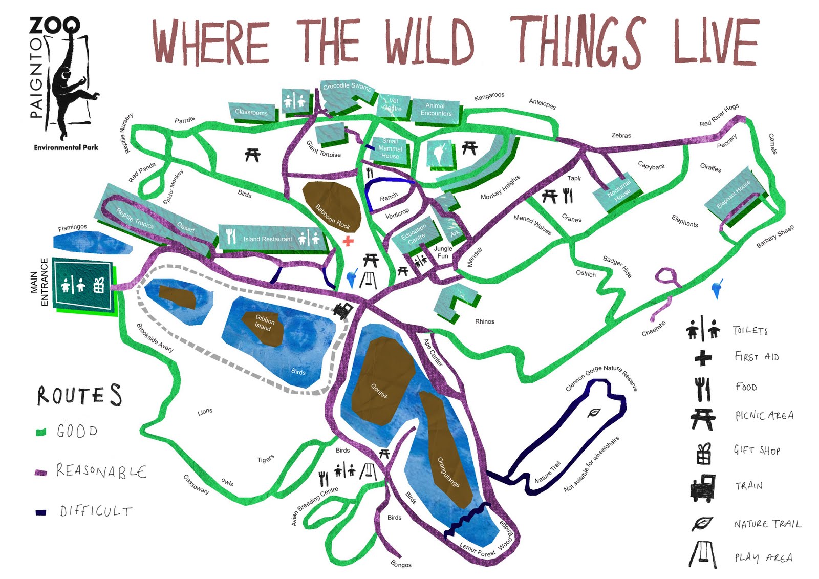 Tori Elliott Illustration: Paignton Zoo Map