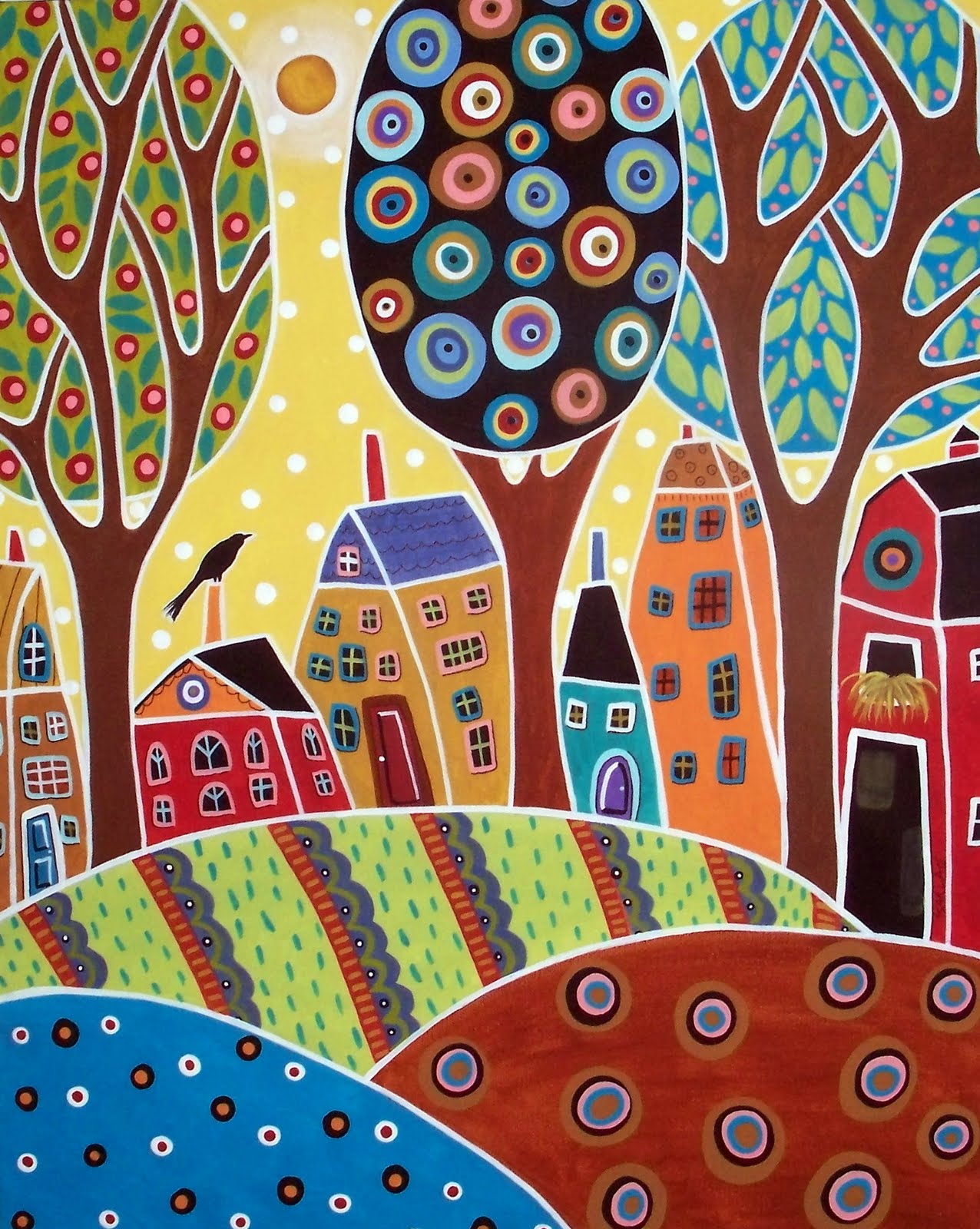 karla gerard art: Houses Barn Landscape