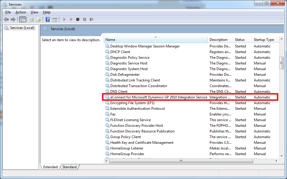 eConnect Integration Service for Microsoft Dynamics GP 2010