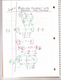 Ms. Jean's Classroom Blog: Solving Multi-Step Equations with Fractions ...