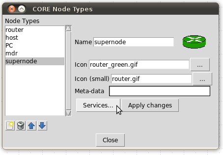 CORE Blog: node types and services