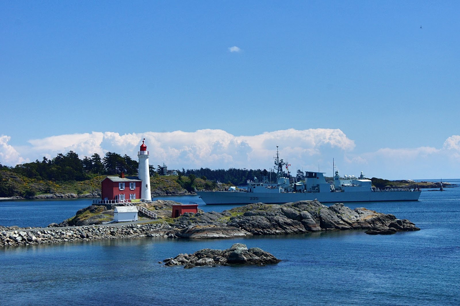 Victoria Daily Photo: Fisgard Lighthouse and HMCS Calgary