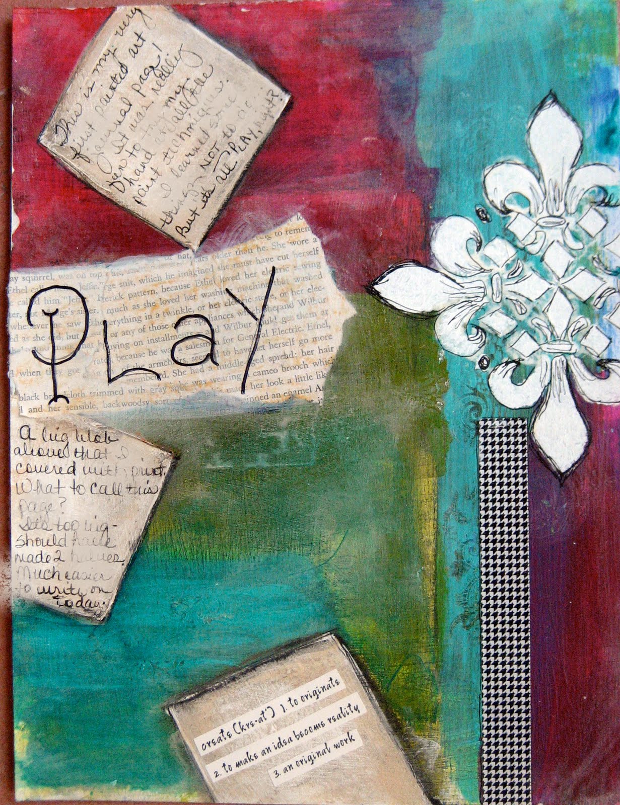 glisteninthesunshine: First Painted Art Journal Page,,,Ever!