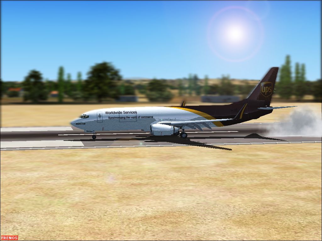 FRSimscreens: UPS 737-800F landing with the pieces of the car