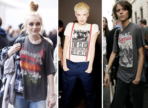 trashy yellow: iconic rock band t-shirts..the coolest thing to wear nowdays