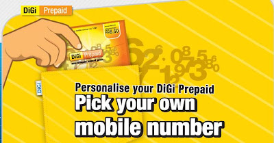 Select your mobile number with DiGi Prepaid