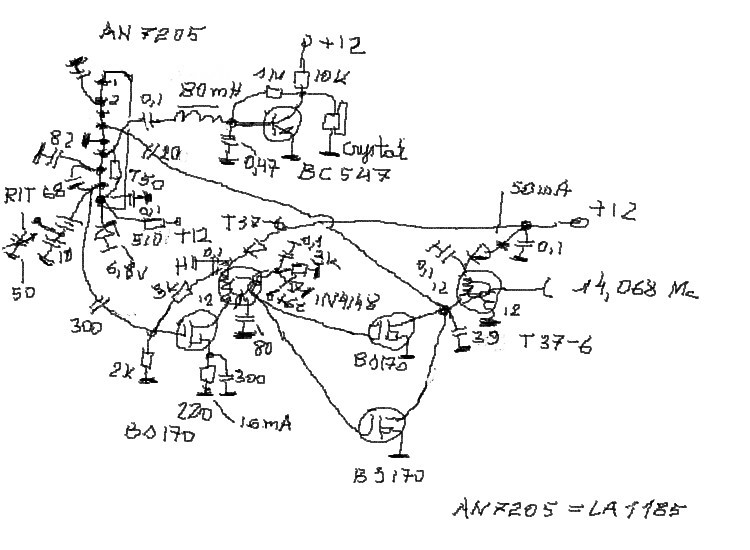 LY3LP laboratory: AN7205 14Mhz TRX
