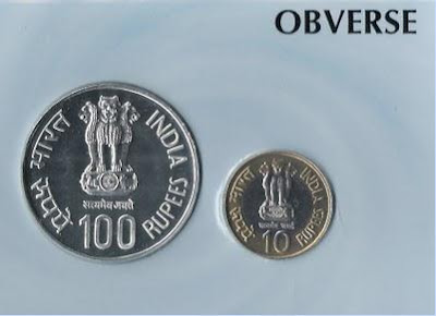 Rare Collections Of Indian Coins: UNC Set - 100 Rupee Coin Homi Bhabha