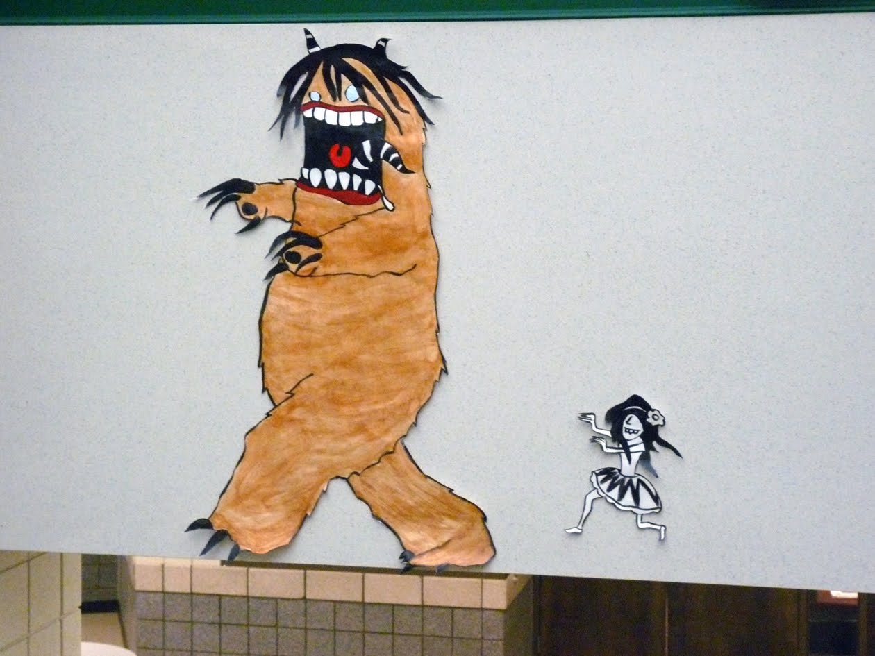 Dublin Jerome IB Art: Children chasing their monsters