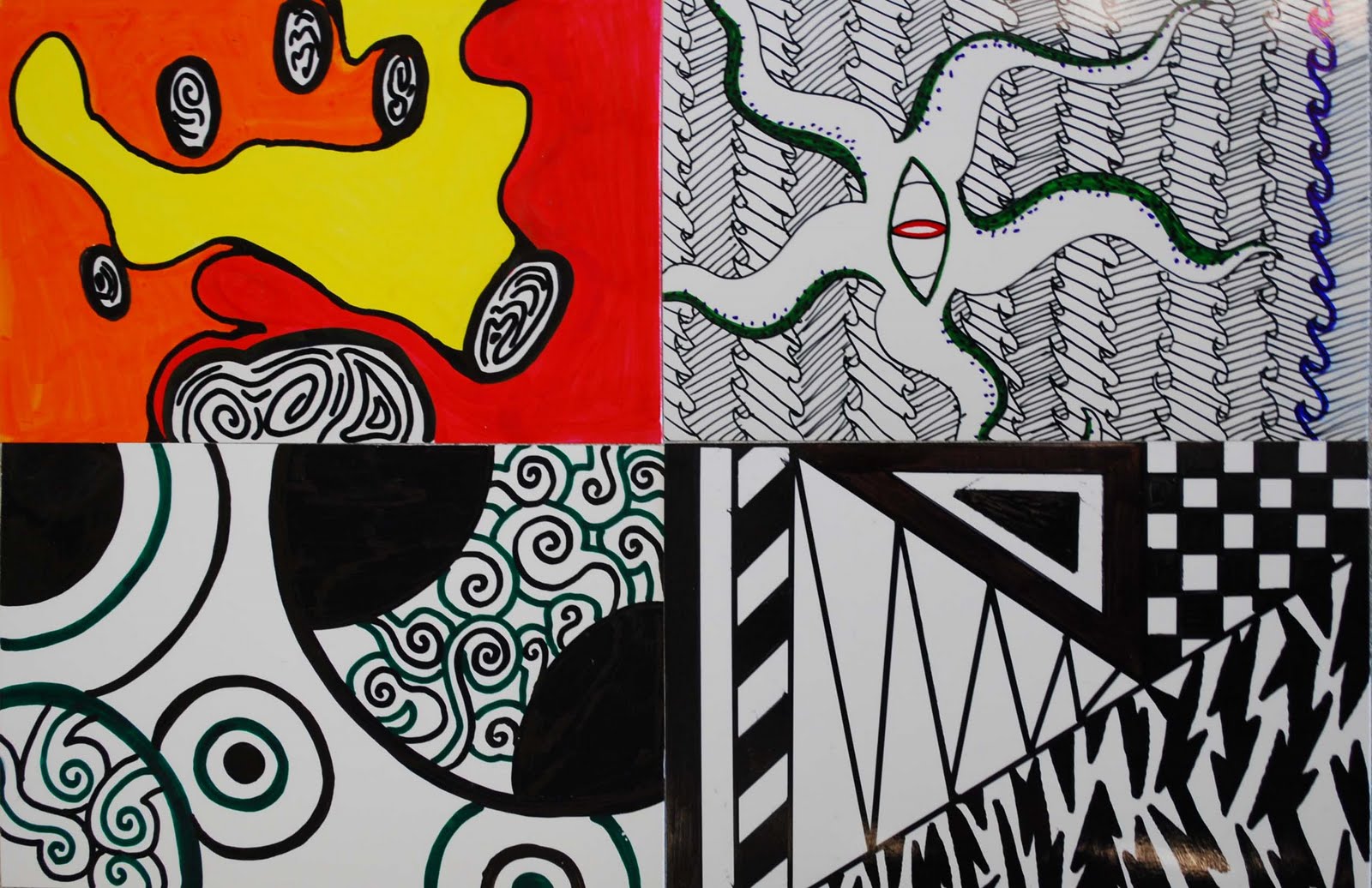 Straight and Curved line design sample student work