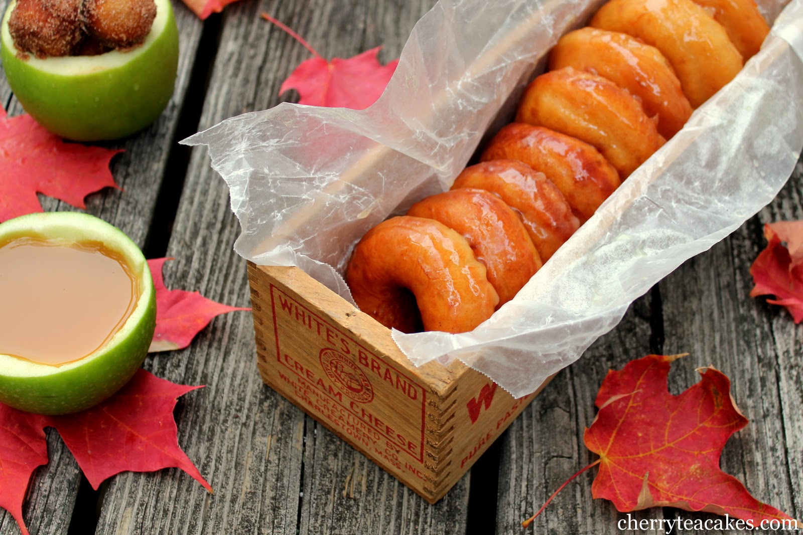 Cherry Tea Cakes: Apple Cider Glazed Donuts