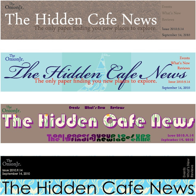 ART by Lindsay: The Hidden Cafe News nameplates
