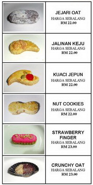 Biskut Raya Kak Ti: Senarai Biskut Raya 2010
