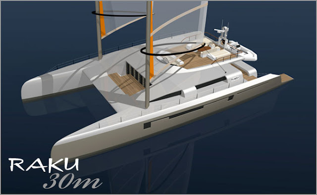 100ft Cruising Cat: "Biplane" rig | Catamaran Racing, News & Design