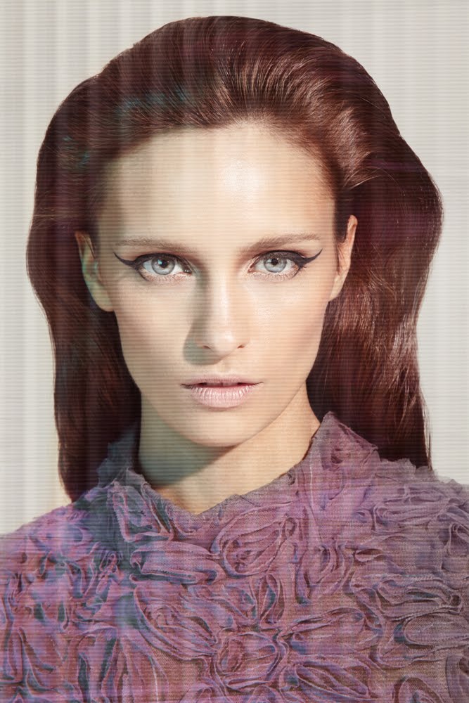 Vintage Retro Television TV Lines High Def Makeup Beauty Shoot with ...