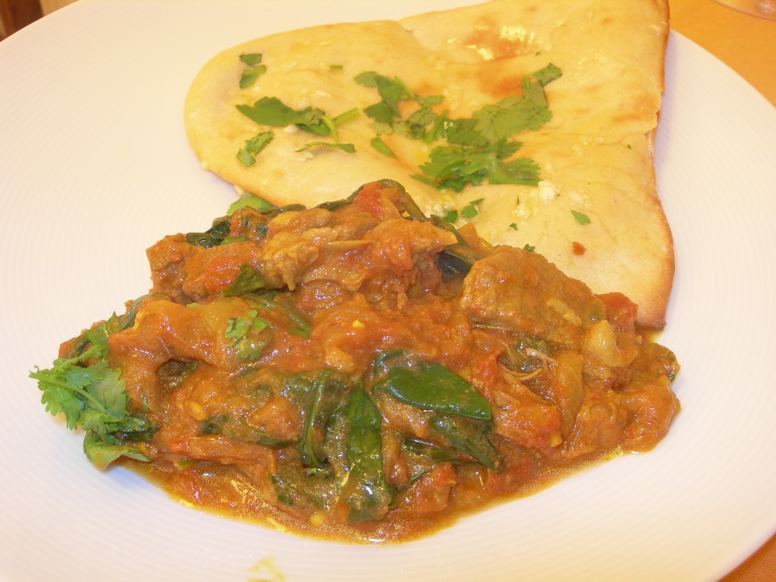Focaccia al Rosmarino: Spinach & Lamb Curry (Saag Gosht)