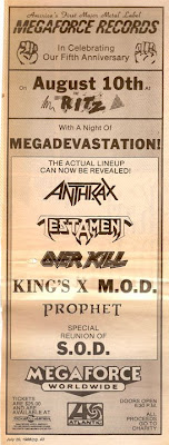 John Mulligan: Rock Show Ads - MegaForce Records 5th Annivarsary - 20