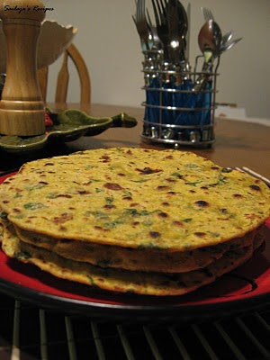 Sailaja's Recipes: Spinach Paratha (Palak Paratha)