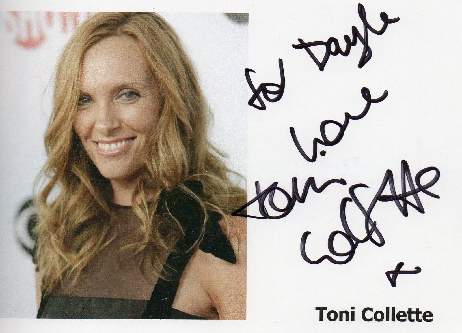 Kiwiautogal's Autographs: Toni Collette