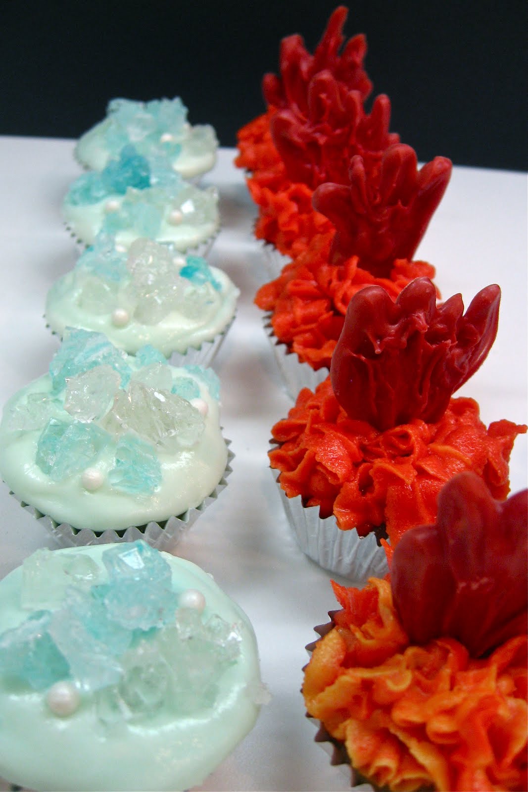 Sugar Swings! Serve Some: Fire & Ice Cupcakes (Think Heat and Cold ...