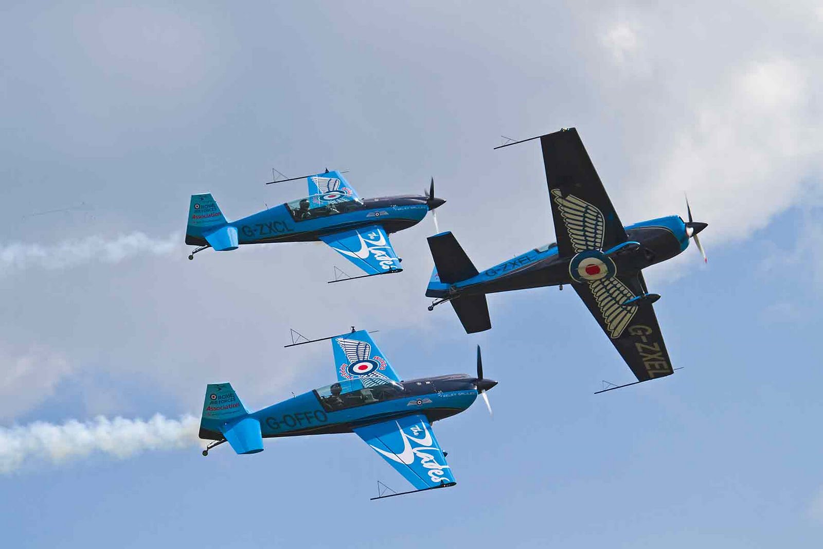 Air Shows: The 'BLADES' aerobatic team flying EXTRA 300 LP's