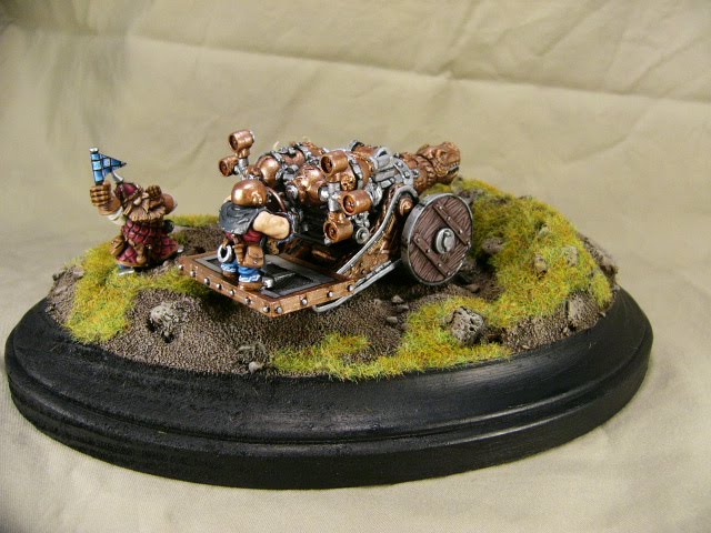 H: Pro Painted Dwarf Flame Cannon with Display Base (USA) W ...