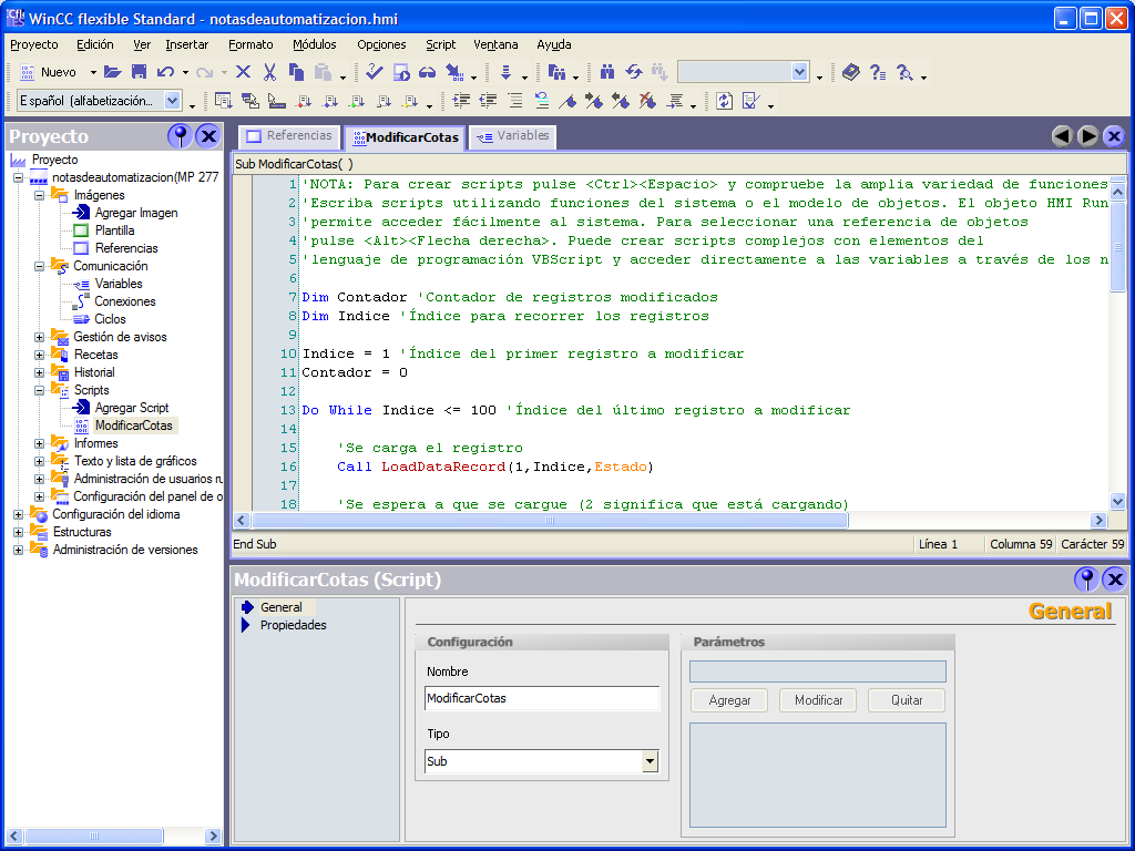 Notas de automatización: Modificar datos en recetas a través de scripts ...